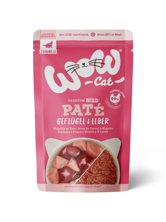WOW Cat Junior Drób z wątróbką dla kociąt saszetka 125g - Koci sklep ...
